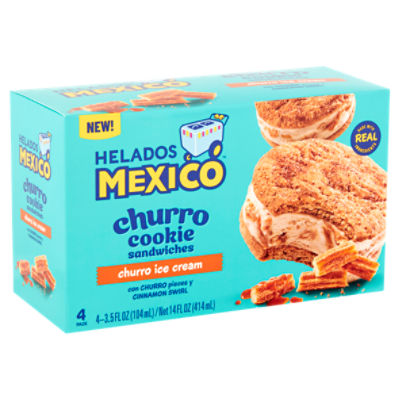Helados Mexico Churro Pieces and Cinnamon Swirl Ice Cream Cookie ...
