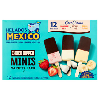 Helados Mexico Choco Dipped Minis Premium Ice Cream Variety Pack, 1.25 ...