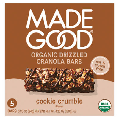Made Good Chocolate Drizzled Cookie Crumble Granola Bars, 5 count, 4.2 oz