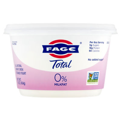 Fage Total 0% Milkfat All Natural Nonfat Greek Strained Yogurt, 16 oz ...
