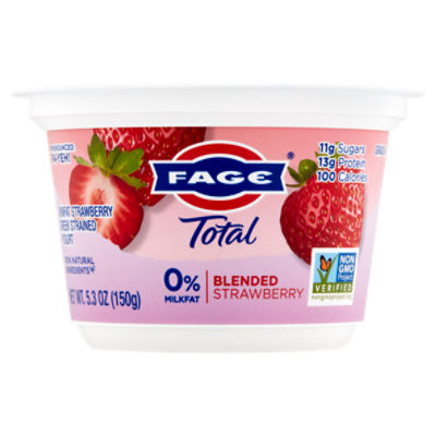 Fage Total 0% Milkfat Blended Strawberry Nonfat Greek Strained Yogurt ...