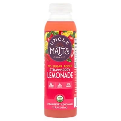 Uncle Matt's Organic No Sugar Added Strawberry Lemonade, 12 fl oz - Fairway