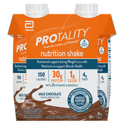 Protality Milk Chocolate Nutrition Shake, 11 fl oz, 4 count - The Fresh ...