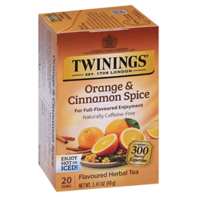 Twinings of London Orange & Cinnamon Spice Herbal Tea Bags, 20 count, 1 ...