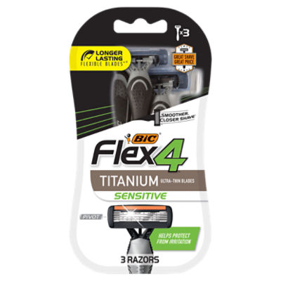 BIC Flex 4 Titanium Sensitive Razors, 3 count