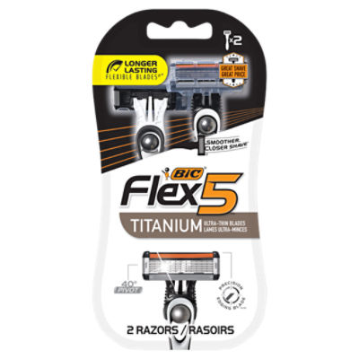 BIC Flex 5 Titanium Ultra-Thin Blades Razors, 2 count - ShopRite