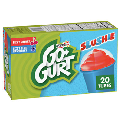 Yoplait Go Gurt Frizzy Cherry and Blue Raspberry Slushie Value Pack, 2 ...