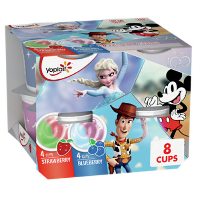 Yoplait Disney Frozen II Strawberry and Blueberry Low Fat Yogurt, 4 oz ...