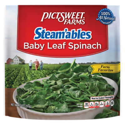 Pictsweet Farms® Steam'ables® Baby Leaf Spinach, Farm Favorites, 10 oz ...