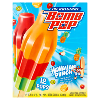 Bomb Pop The Original Hawaiian Punch Pops, 1.75 fl oz, 12 count - ShopRite