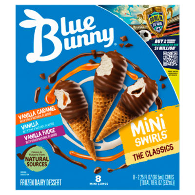 Blue Bunny Mini Swirls The Classic Frozen Dairy Dessert Variety Pack, 2 ...
