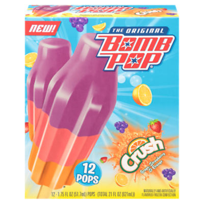 Bomb Pop The Original Crush Grape, Strawberry & Orange Pops, 1.75 fl oz ...