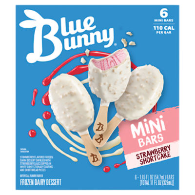 Blue Bunny Mini Bars Strawberry Shortcake Frozen Dairy Dessert, 1.85 fl ...