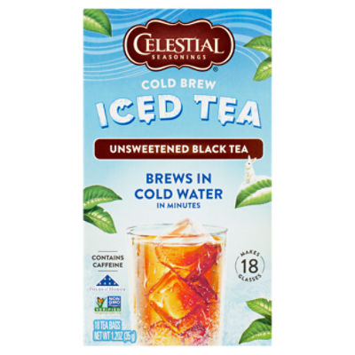 Celestial Seasonings Unsweetened Black Tea Cold Brew Iced Tea Bags, 18 ...