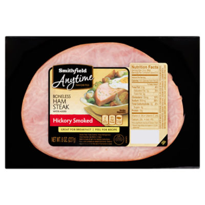 Smithfield Anytime Favorites Hickory Smoked Boneless Ham Steak, 8 oz ...