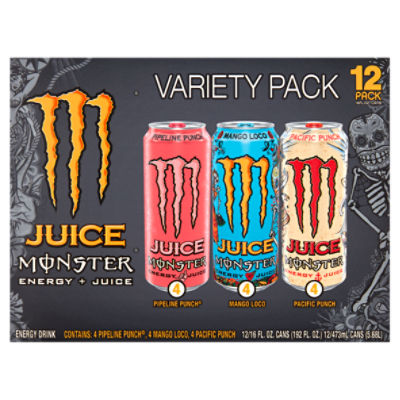 Juice Monster Energy Drink Variety Pack, 16 fl oz, 12 count - ShopRite