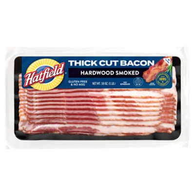 Hatfield Thick Cut Hardwood Smoked Bacon, 16 oz - The Fresh Grocer