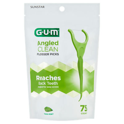 Sunstar GUM Fresh Mint Angled Clean Flosser Picks, 75 count - ShopRite