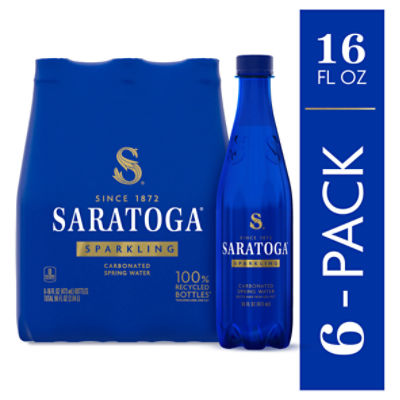 Saratoga Sparkling Carbonated Spring Water, 16 fl oz, 6 count - ShopRite
