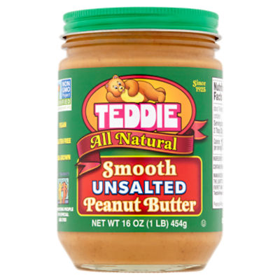 Teddie All Natural Smooth Unsalted Peanut Butter, 16 oz - Fairway