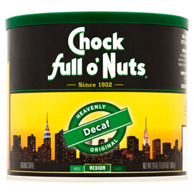 Chock full o'Nuts Heavenly Original Decaf Medium Ground Coffee, 24 oz ...