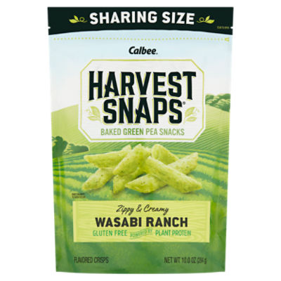 Calbee Harvest Snaps Wasabi Ranch Baked Green Pea Snacks Sharing Size ...