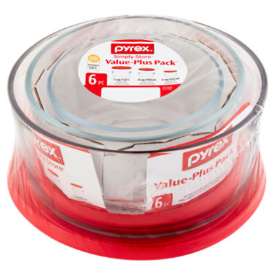 Pyrex Simply Store Glass Storage Value-Plus Pack, 6 count
