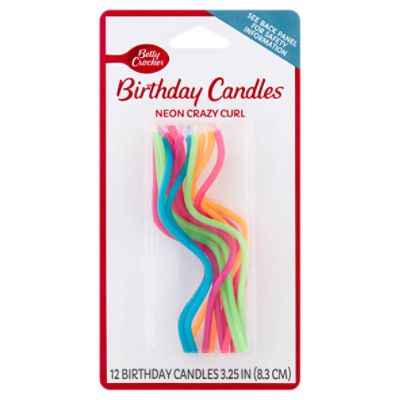 Betty Crocker Neon Crazy Curl Birthday Candles, 12 count - ShopRite