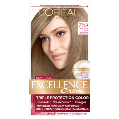 L'Oréal Paris Excellence Creme 7 1/2A Medium Ash Blonde Level 3 ...
