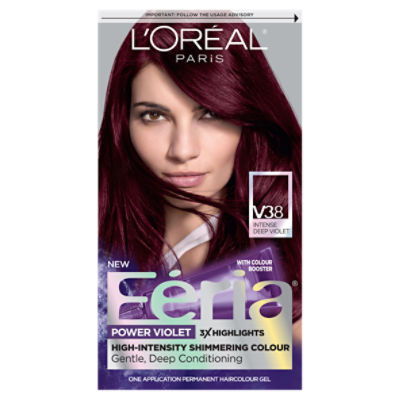 L'Oréal Paris Féria V38 Intense Deep Violet Permanent Haircolour Gel ...