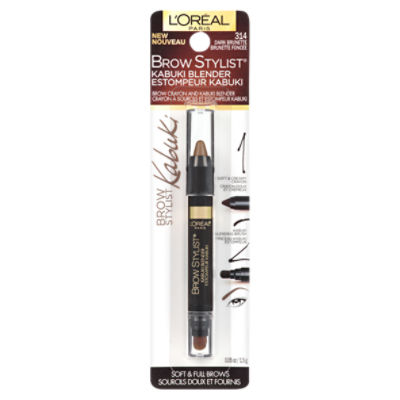L'Oréal Paris Brow Stylist 314 Dark Brunette Brow Crayon and Kabuki ...