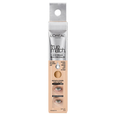 L'Oreal Paris True Match Eye Cream in a Concealer, 0.5% hyaluronic acid ...