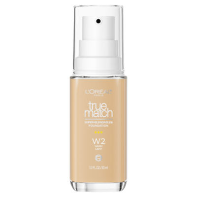 L'Oréal Paris True Match W2 Warm Light Super-Blendable Foundation, 1.0 ...