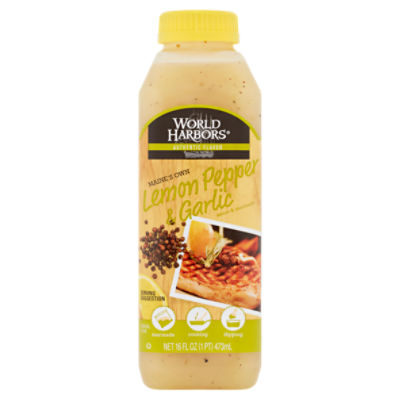 World Harbors Maine's Own Lemon Pepper & Garlic Sauce & Marinade, 16 fl ...