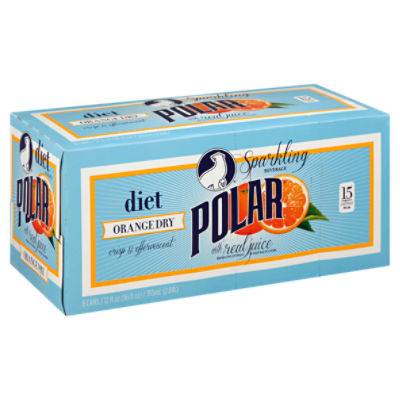 Polar Diet Orange Dry Sparkling Beverage, 12 fl oz, 8 count - ShopRite