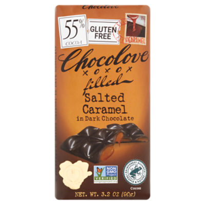 Chocolove Filled Salted Caramel in Dark Chocolate, 3.2 oz - Gourmet