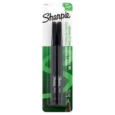 Sharpie Black 0.8mm Pen Stylo, 2 count - The Fresh Grocer
