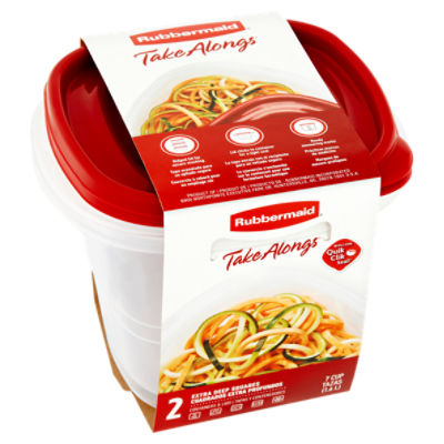Rubbermaid Take Alongs Extra Deep Squares 7 Cups Containers & Lids, 2 count
