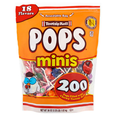 Tootsie Roll Minis Pops 200 Count 36 Oz