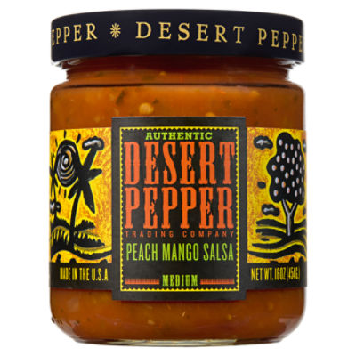 Desert Pepper Trading Company Authentic Medium Peach Mango Salsa, 16 oz ...