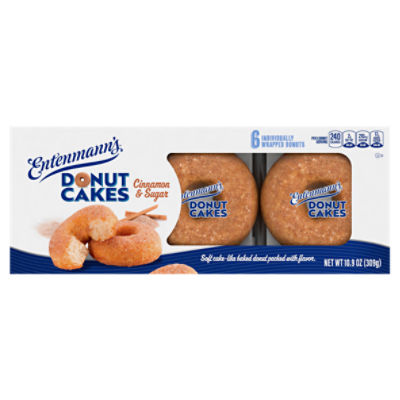 Entenmann's Donut Cakes Sugar and Cinnamon, 6 count, 10.9 oz - ShopRite