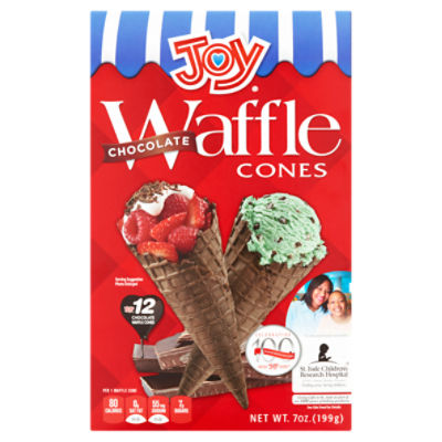 Joy Chocolate Waffle Cones, 12 count, 7 oz - The Fresh Grocer