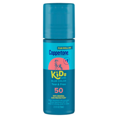 Coppertone Kids with Blue Color Fun Roll-On Broad Spectrum Sunscreen ...