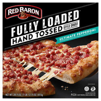 Red Baron Fully Loaded Hand Tossed Style Crust Ultimate Pepperoni Pizza ...