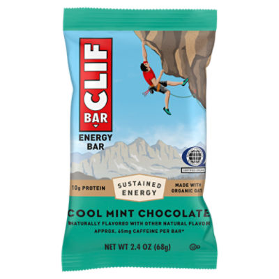 CLIF BAR Cool Mint Chocolate with Caffeine Energy Bar, 2.4 oz - Gourmet