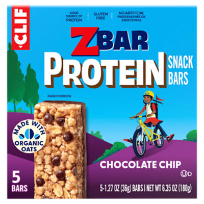 Clif Kid Zbar Protein Chocolate Chip Whole Grain Crispy Snack Bars, 1. ...