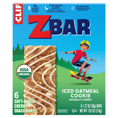 CLIF Kid Zbar Iced Oatmeal Cookie Organic Soft Baked Snack Bars, 1.27 ...