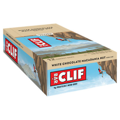 CLIF BAR White Chocolate Macadamia Nut Flavor Energy Bars, 2.4 oz, 12 Count