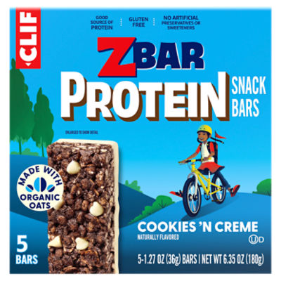 Clif Kid Zbar Protein Cookies 'N Creme Whole Grain Crispy Snack Bars, 1 ...