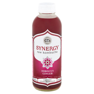 GT's Synergy Hibiscus Ginger Raw Kombucha, 16 fl oz - Fairway